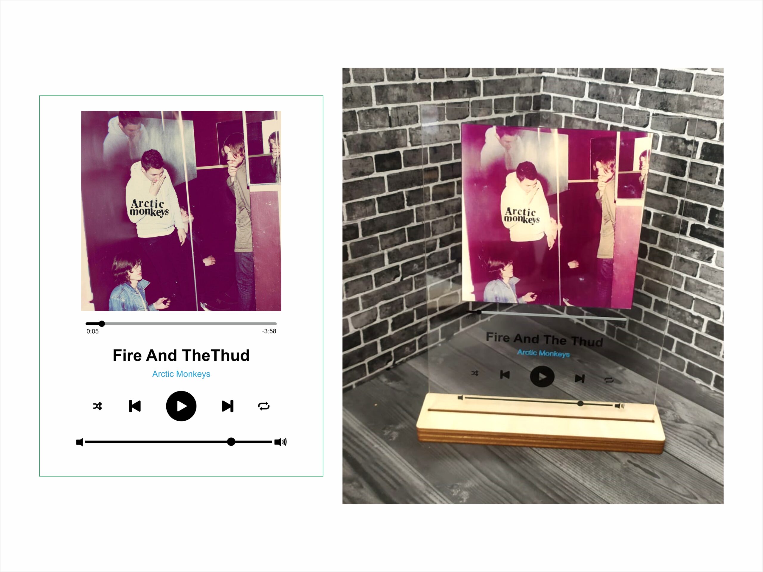 Постер на стекле Fire And The Thud - Arctic Monkeys - ФотоШтамп